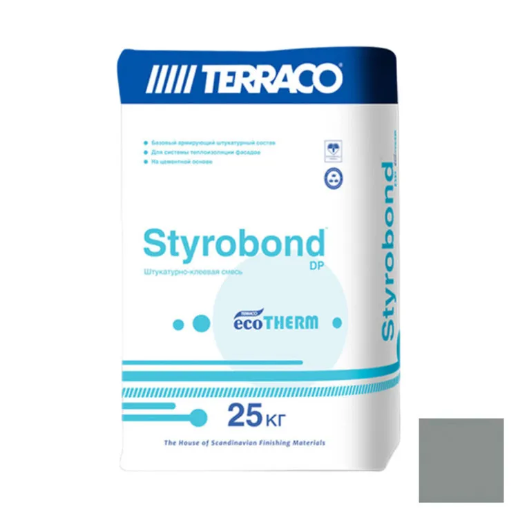 Штукатурка цементная Terraco Styrobond DP Ecotherm 25 кг купить по ...
